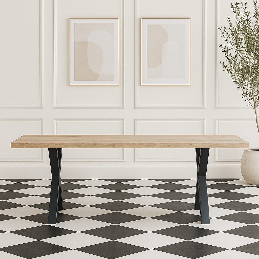 ARIZONA DINING TABLE - X METAL LEGS